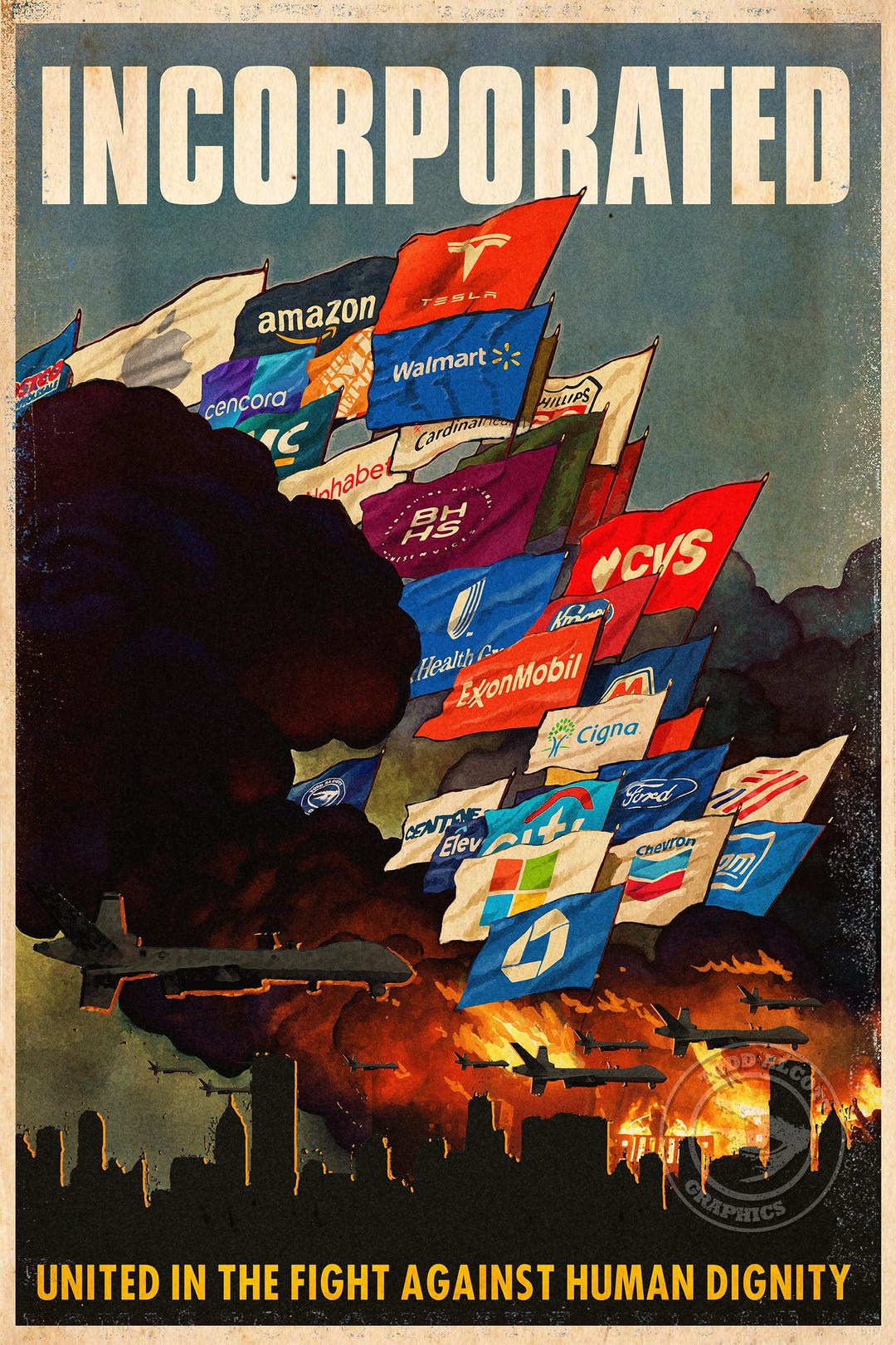 Incorporated: a Protest Poster of the Class War Art Print Todd Alcott ...