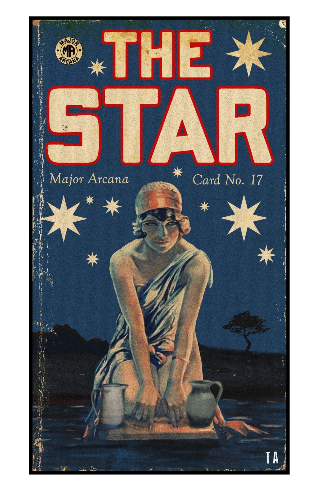 The Star Pulp Tarot Card 11x17 Art Print - Etsy