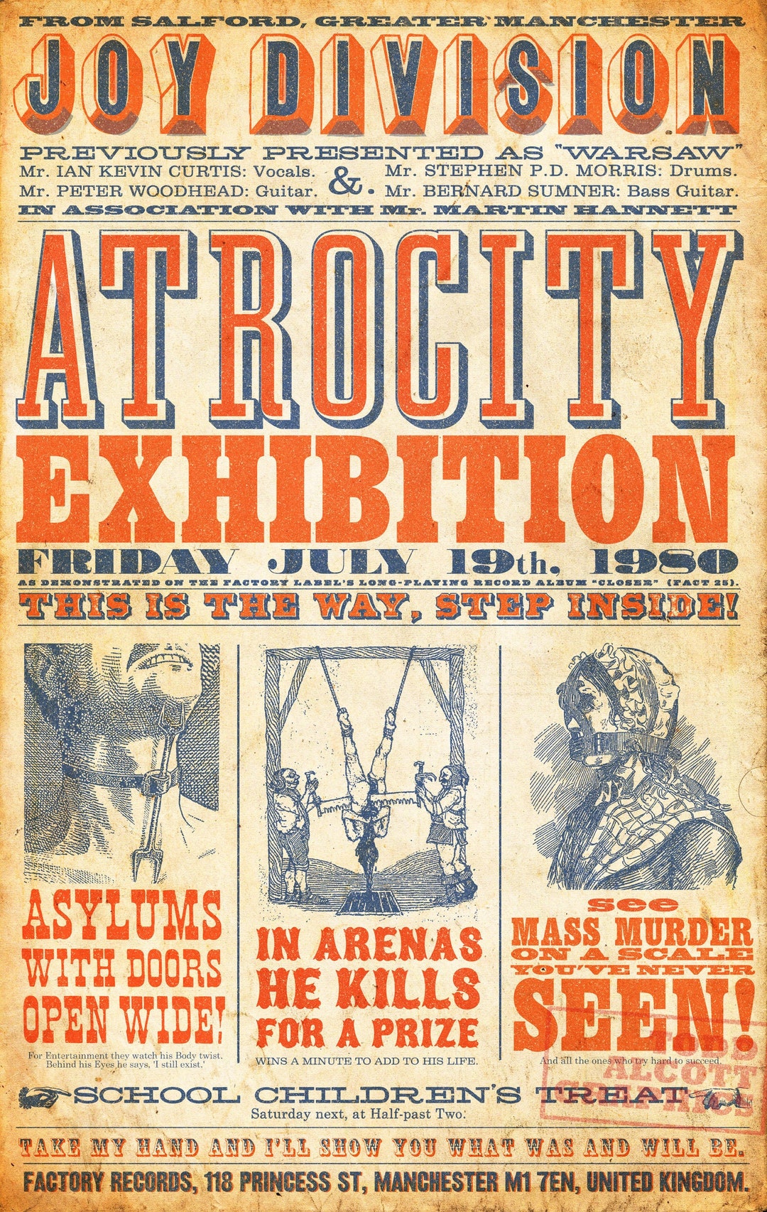 Joy Division "atrocity Exhibition" Victorian Circus Poster Mashup Art ...