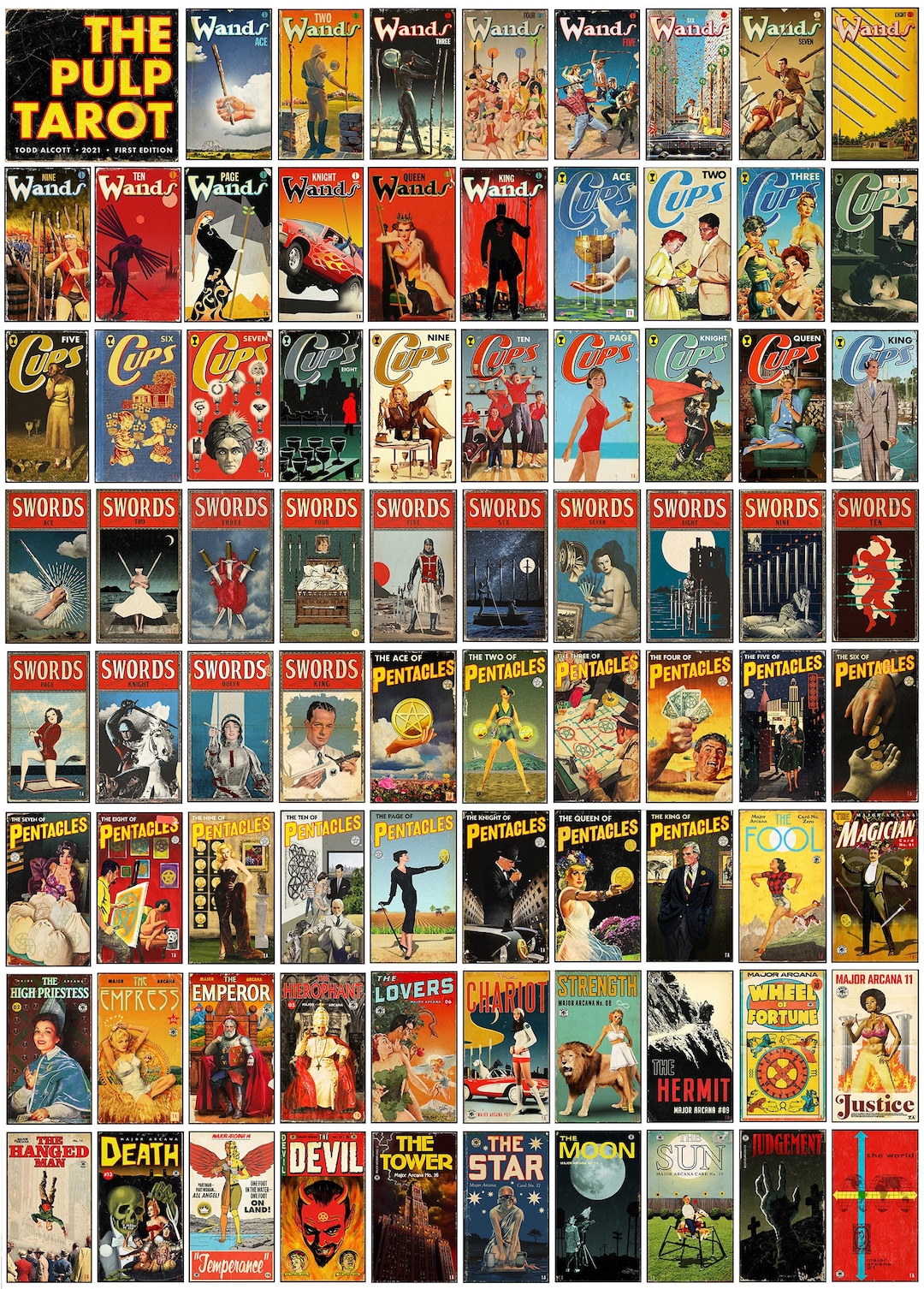 The Pulp Tarot "uncut" Deluxe Art Print - Etsy