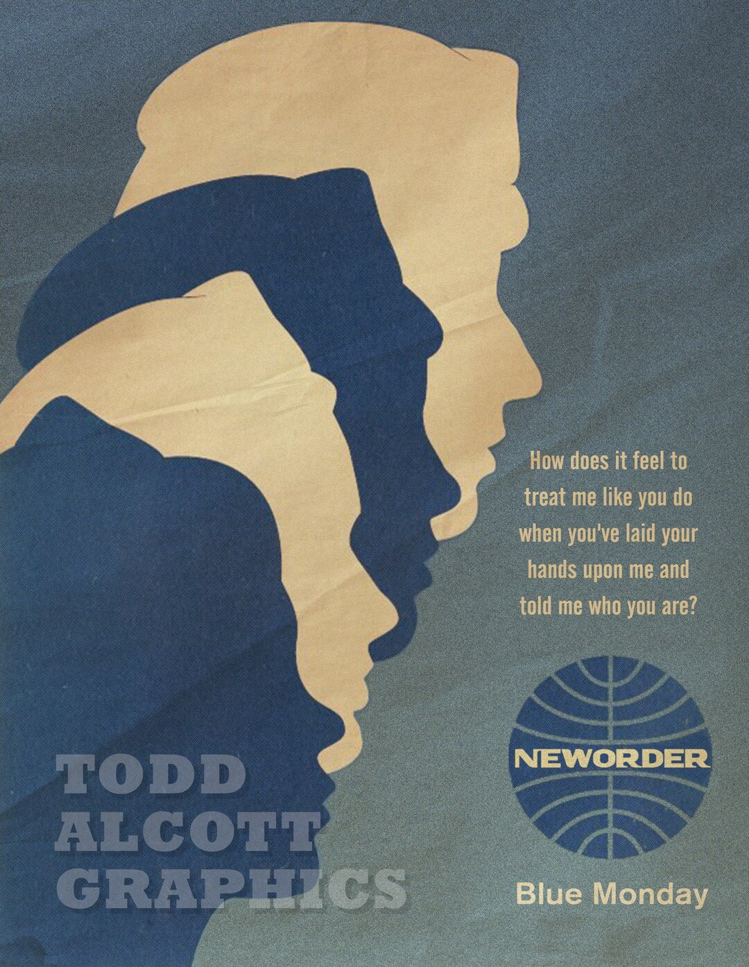 New Order "blue Monday" Pan Am Airlines Poster Mashup Fine Art Print - Etsy