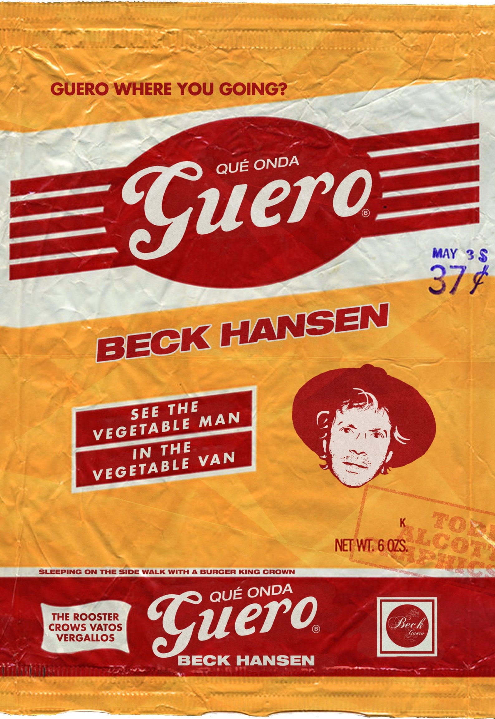 Beck que Onda Guero 1970s Frito Bag Mashup Art | Etsy