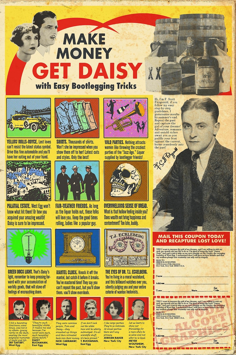 The Great Gatsby- 1950s Comic Book Advertisement Mashup Art Print - Etsy