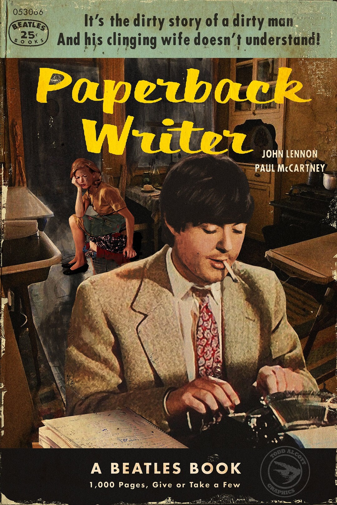 The Beatles paperback Writer 1960s Pulp Paperback Mashup Art Print - Etsy