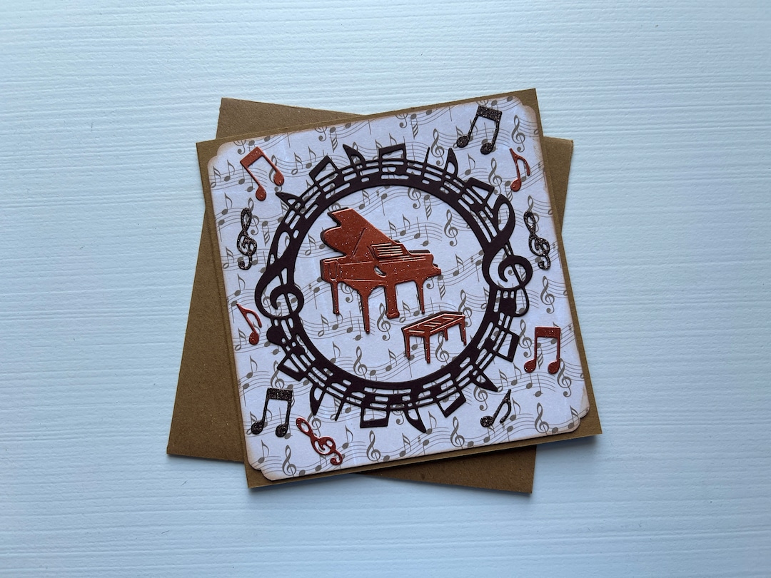 Greeting Card, Music Card, Piano Card, Birthday Card, Retirement Card ...
