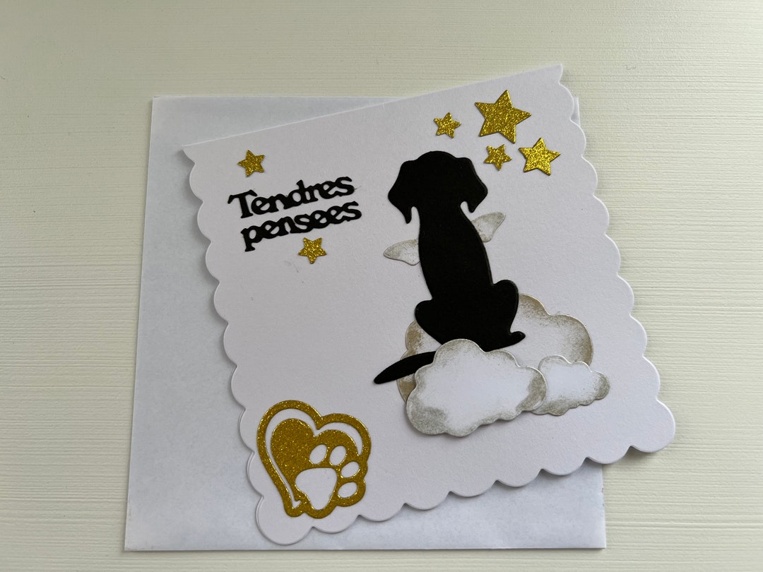 Carte de vœux Carte Chien Carte condoléances chien Carte - Etsy France