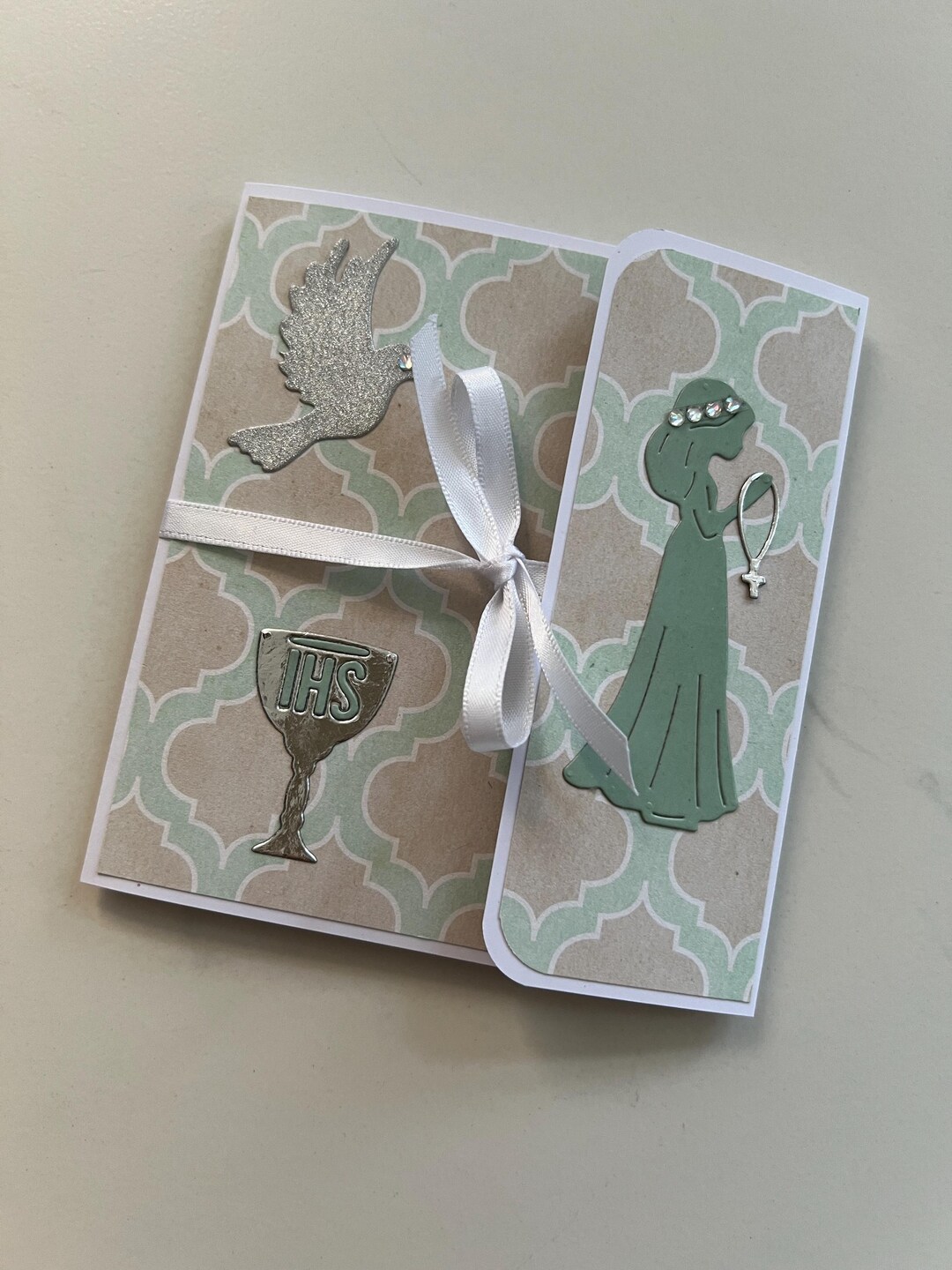 Communion Card, Pop up Card, Gift Card, Card With Small Bag Inside ...