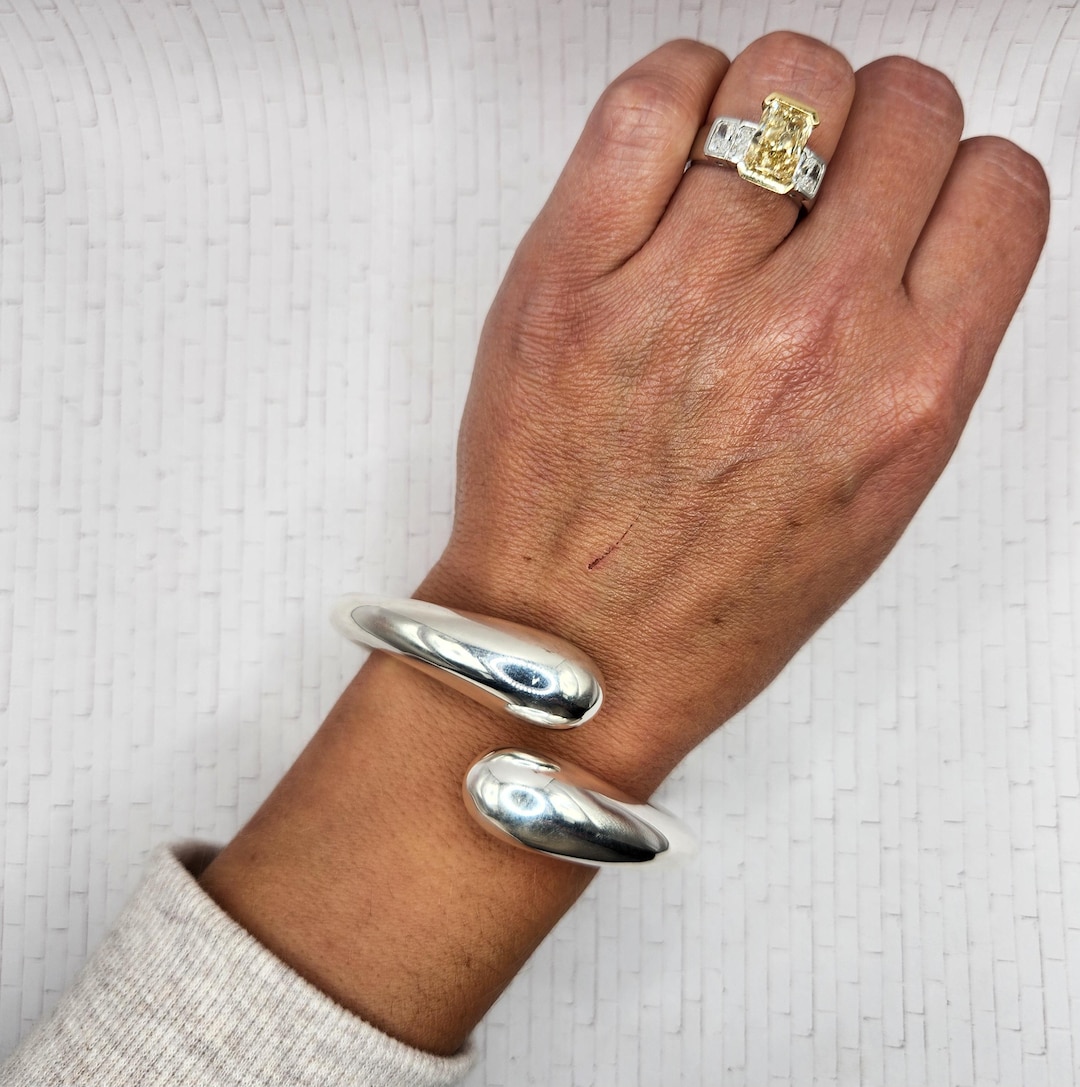 BIG! Sterling Silver Open Cuff Bracelet - Average - Etsy