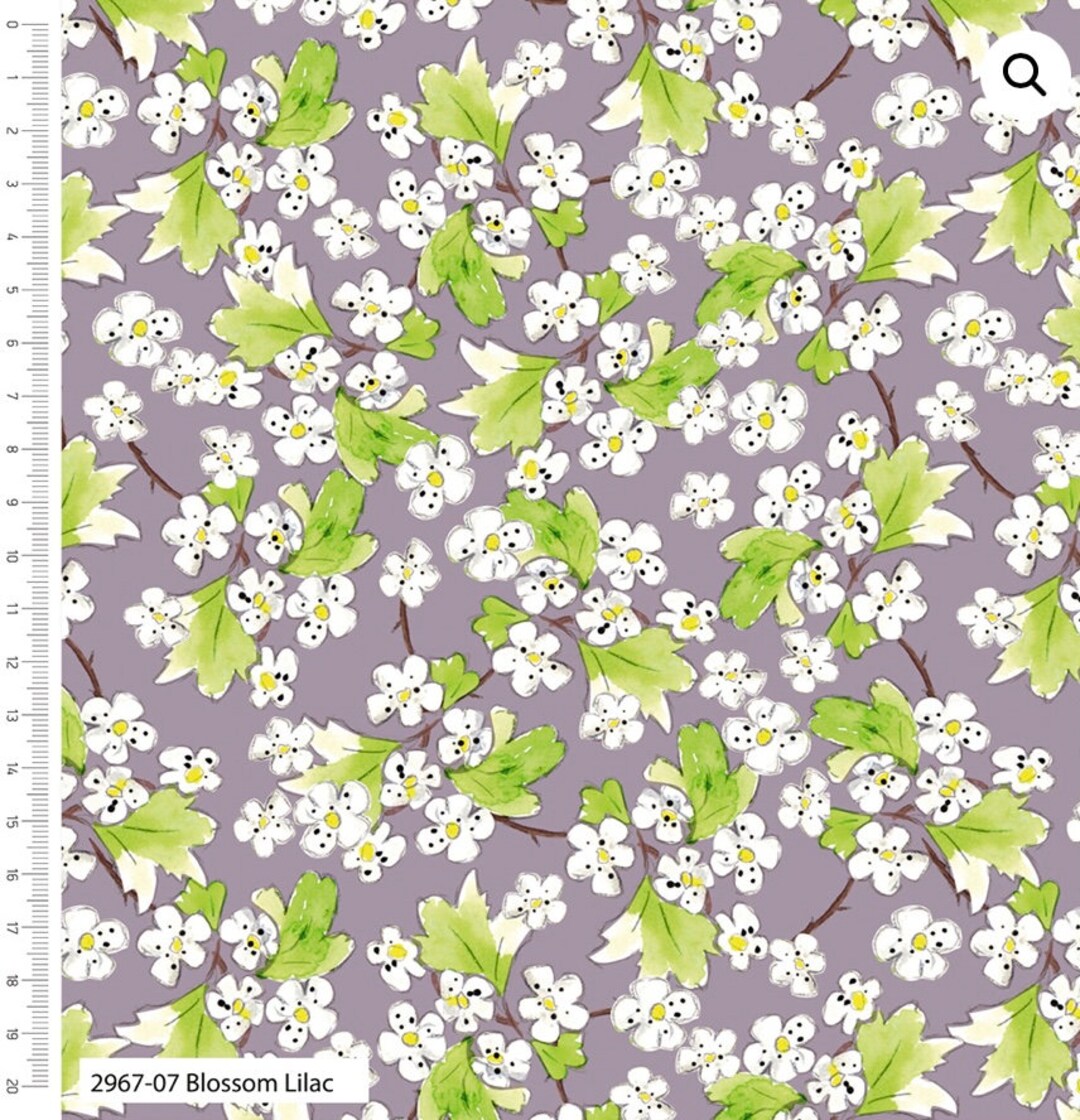 Blossom Lilac Debbie Shore Cotton Fabric. A Walk in the Country ...