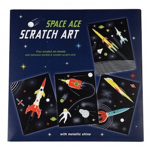 Space Age Scratch Art Kit. Rockets. Outer Space. Craft Kit. Great Gift ...