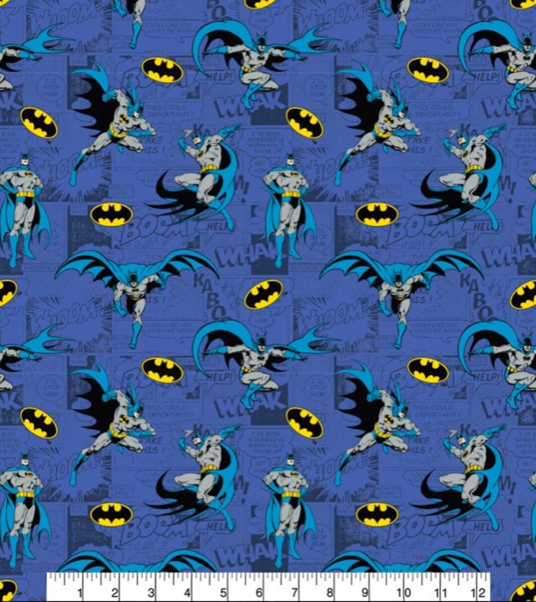 Batman Comics Blue cotton fabric. Official DC fabric. Cotton fabric.By ...