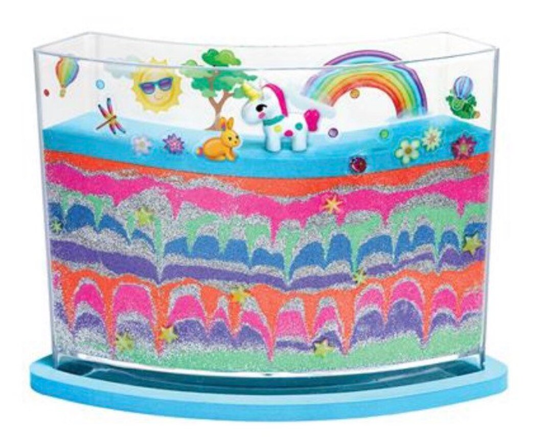 Rainbow Sandland With Unicorn Kids Craft Kit. Unicorn Crafts. Sand Art ...