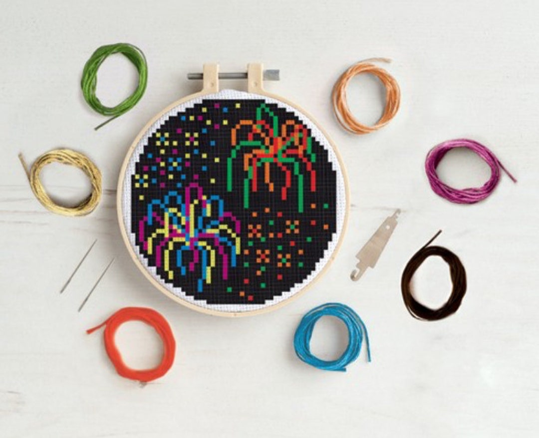 Fireworks Cross Stitch Sewing Kit by Simply Make DIY Cross Stitch ...