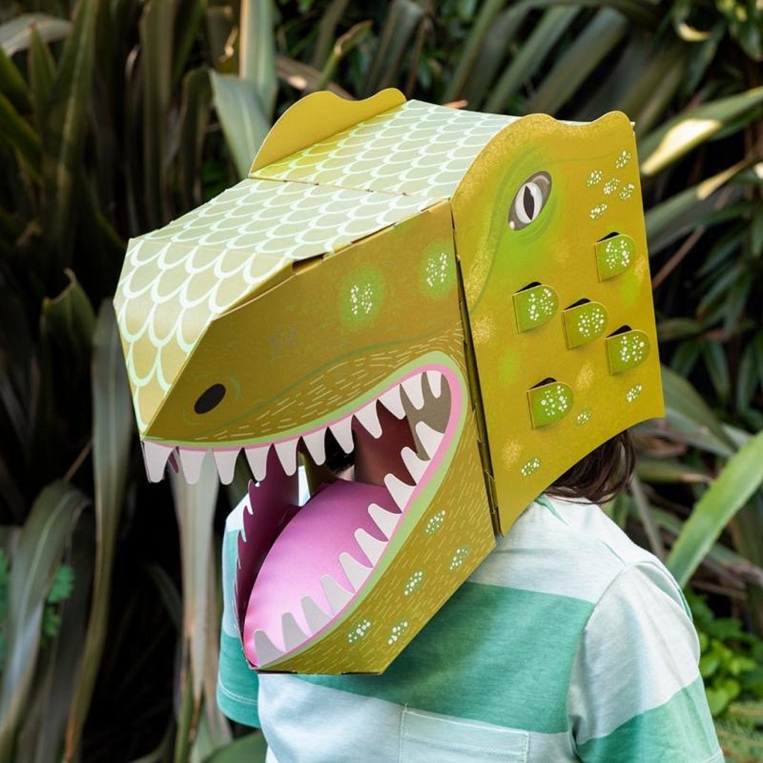 Make Your Own Cardboard Dinosaur Head. Kids Crafts. Craft Kit. Paper ...