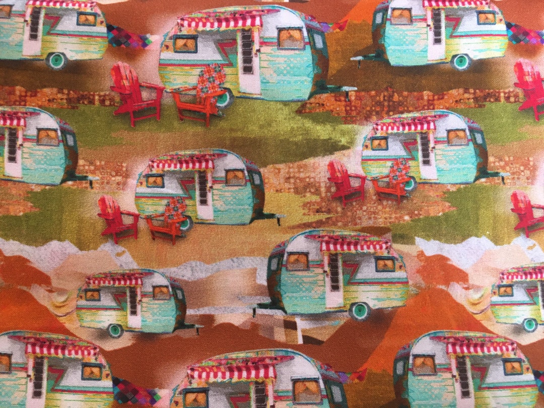 Caravan Fabric. 100% Cotton. Camping. Great Outdoors. Cotton - Etsy