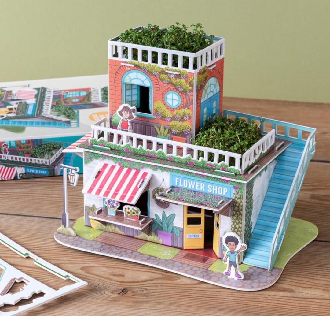 Grow a Cress Garden in a 3D Flower Shop Model That You Build! Great ...