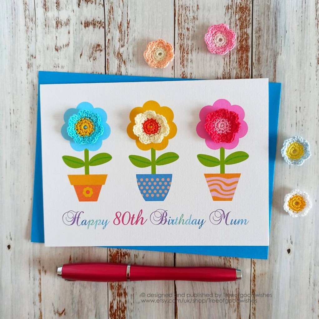 Mum 80th Birthday Card Mum 80th Handcrafted Card Mum 80 - Etsy UK