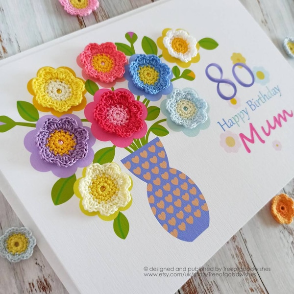 80th Birthday Card Mum - Etsy UK