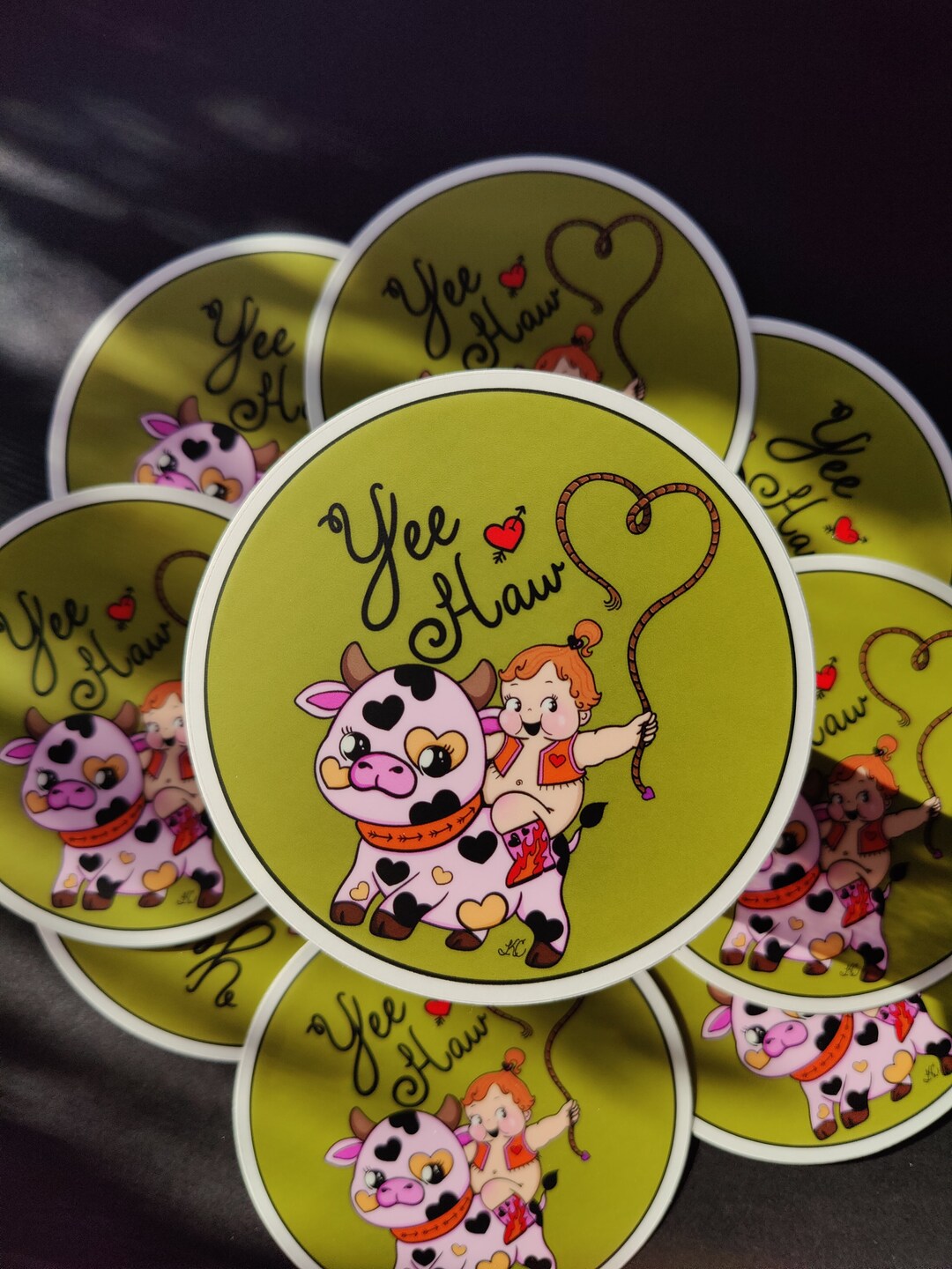 Yee-haw Kewpie (green Version) 4" Jumbo Sticker - Etsy