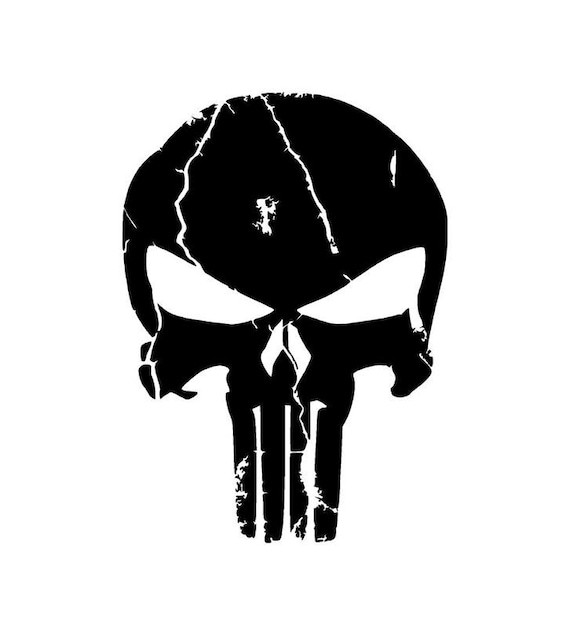 Distressed Punisher Skull Vinyl Decal Distressed Punisher | Etsy