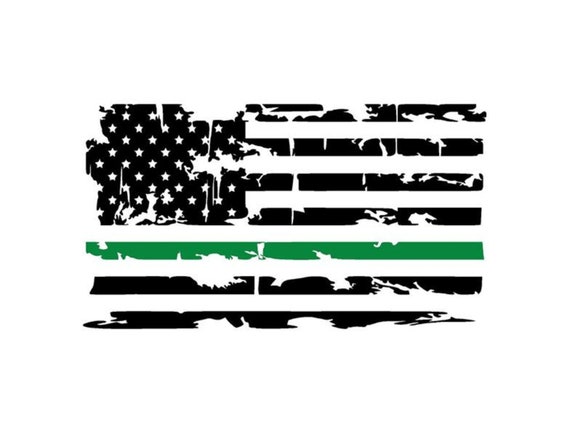 Green Line American Flag Decal American Flag Thin Green Line - Etsy