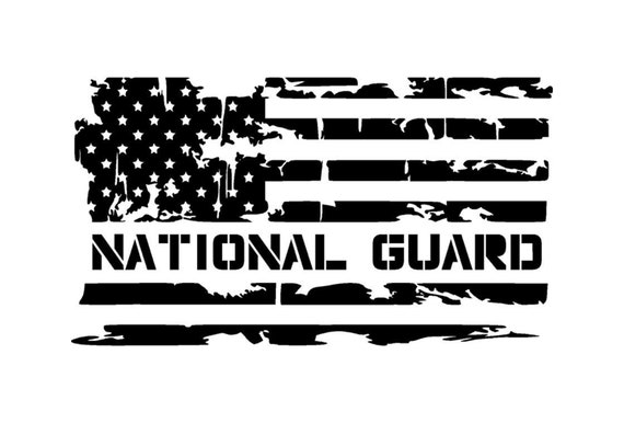 National Guard American Flag Decal Distressed American Flag - Etsy