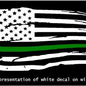 Green Line American Flag Decal- American Flag Thin Green Line- Military ...