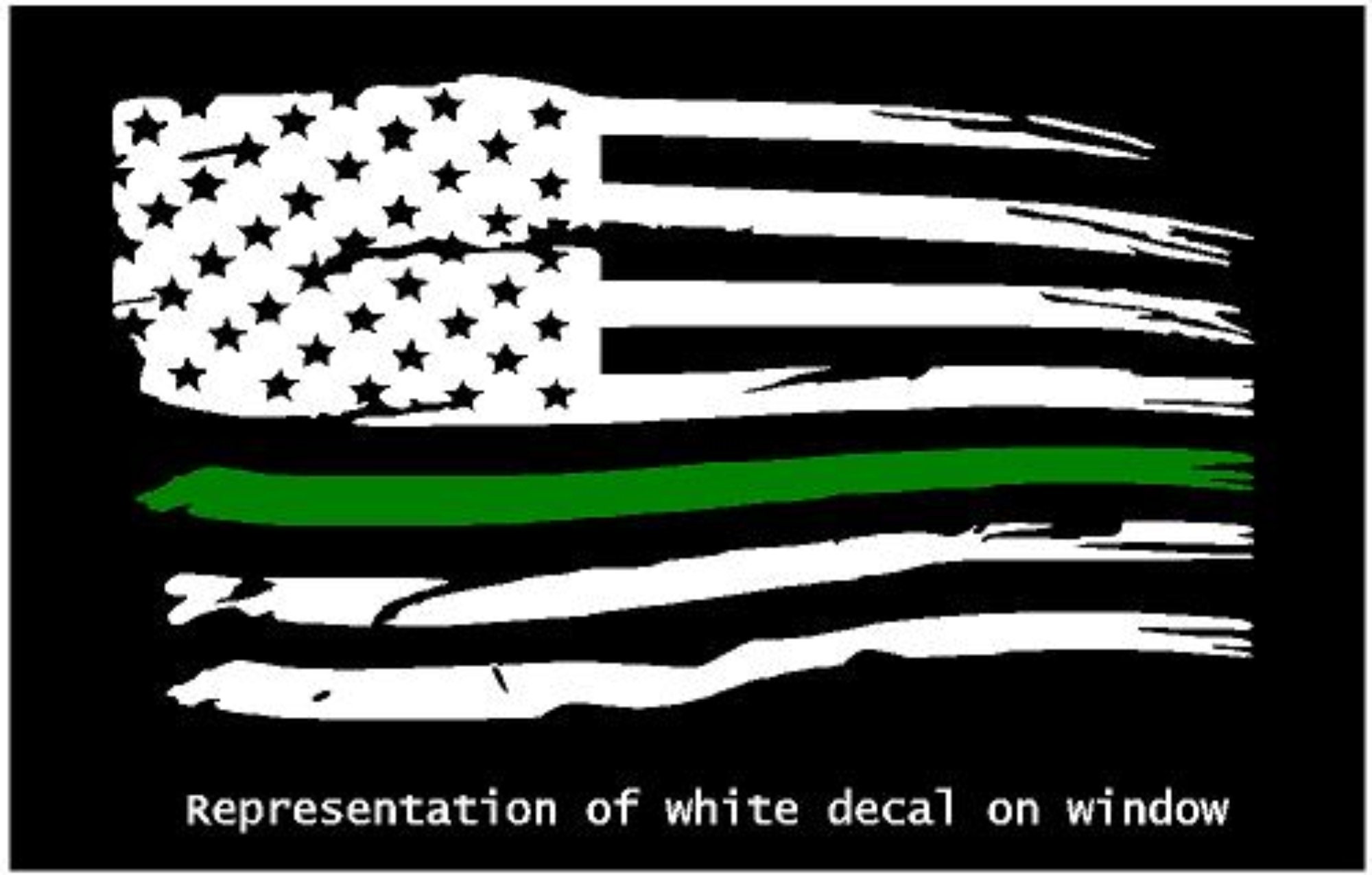 Distressed Thin Green Line American Flag Vinyl Decal - Etsy UK