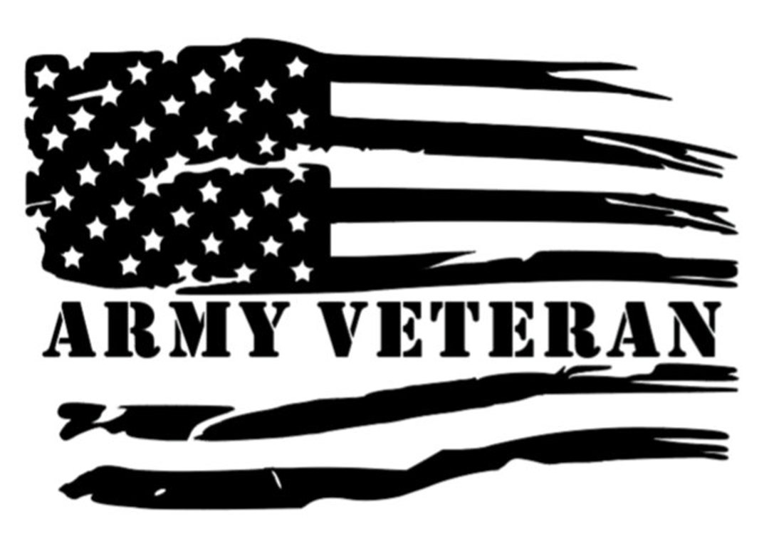 Army Veteran Flag Decal- Military Veteran Flag Sticker- Army Veteran ...