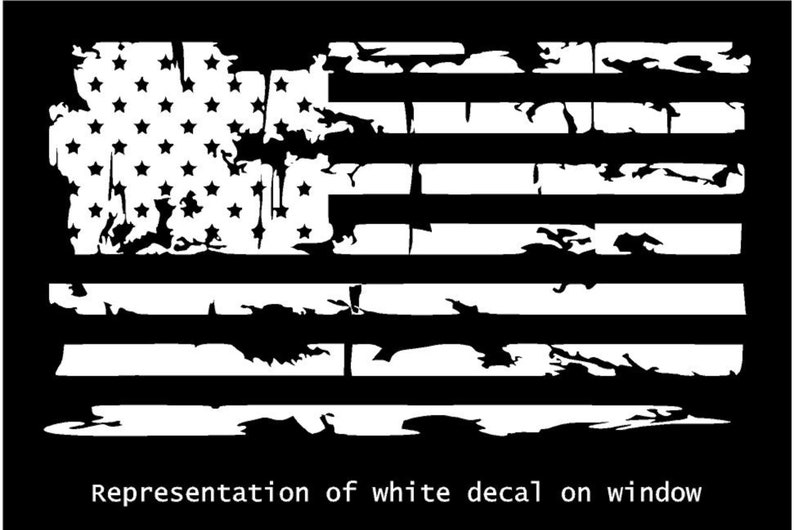 Distressed American Flag Decal- Distressed American Flag Vinyl Decal ...