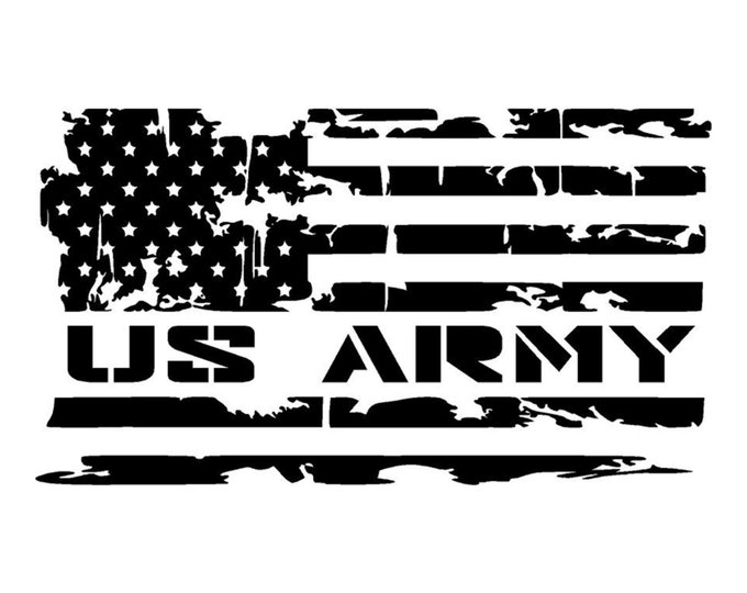 Army American Flag Decal Distressed American Flag Military Flag Army ...