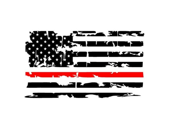 Distressed American Flag Vinyl Decal Thin Red Line for - Etsy