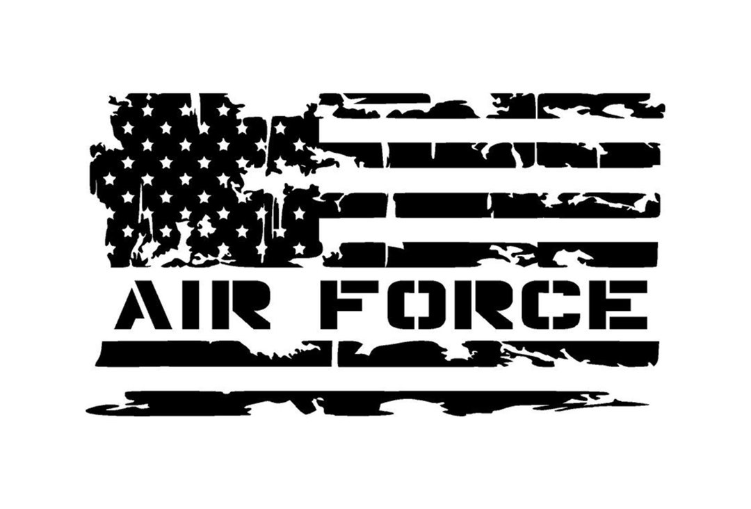 Air Force American Flag Decal- Distressed American Flag- Military Flag ...