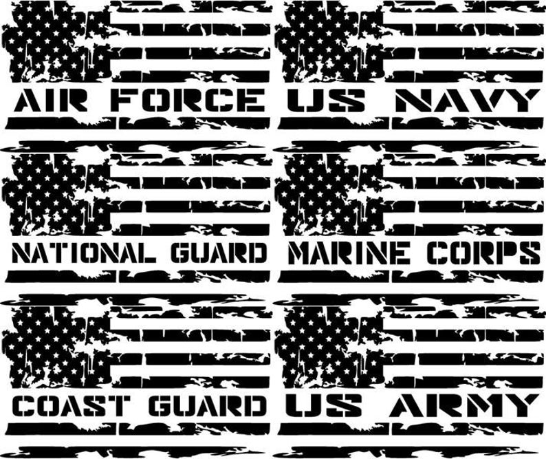 Army American Flag Decal- Distressed American Flag- Military Flag- Army ...