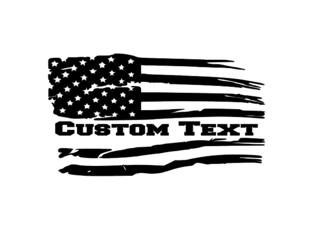 Distressed American Flag Vinyl Decal Sticker- Custom American Flag ...