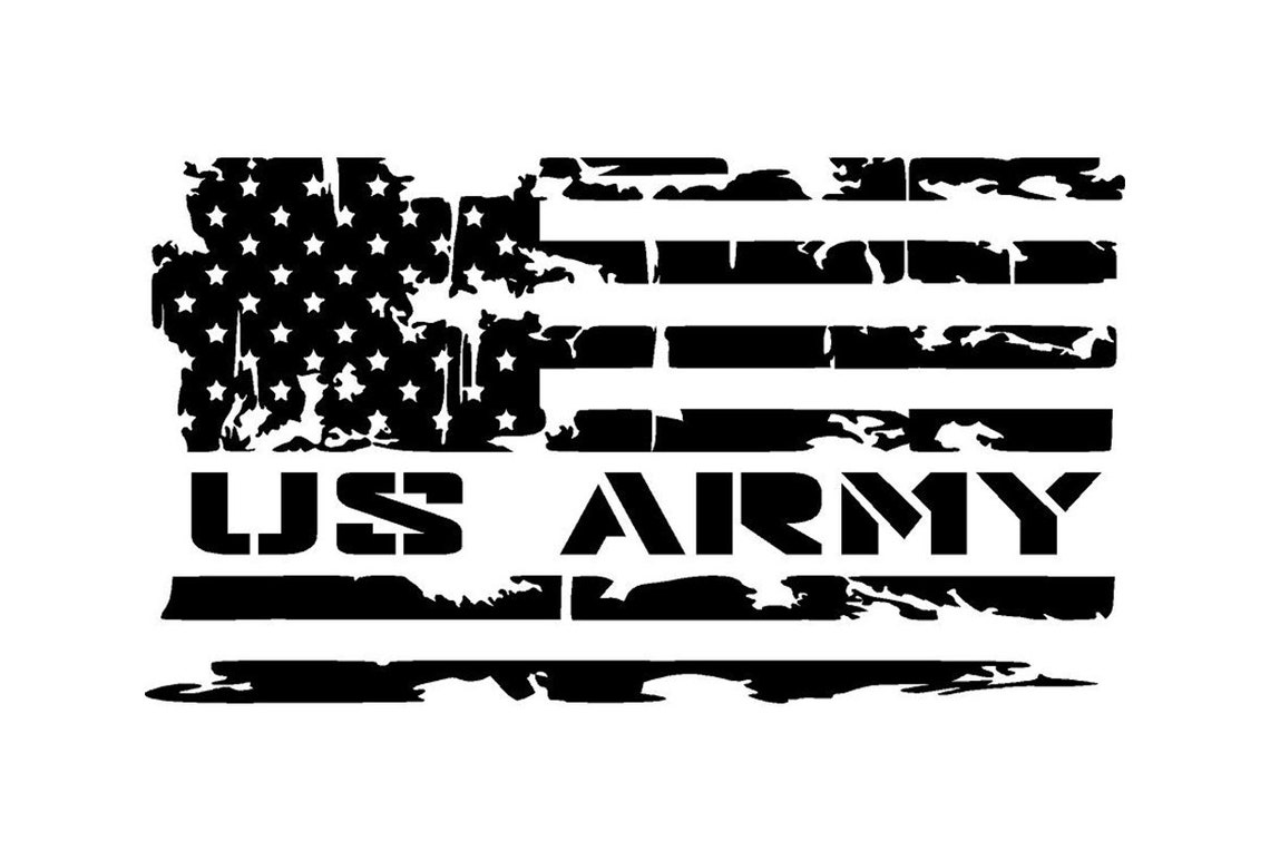 Army American Flag Decal Distressed American Flag Military Flag Army ...