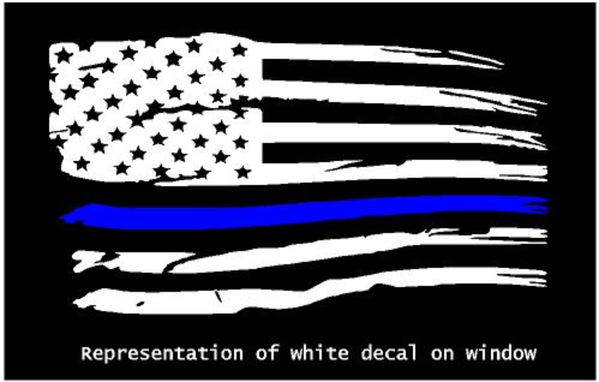 Distressed American Flag Vinyl Decal Thin Blue Line for Law Enforcement ...