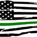 Green Line American Flag Decal- American Flag Thin Green Line- Military ...