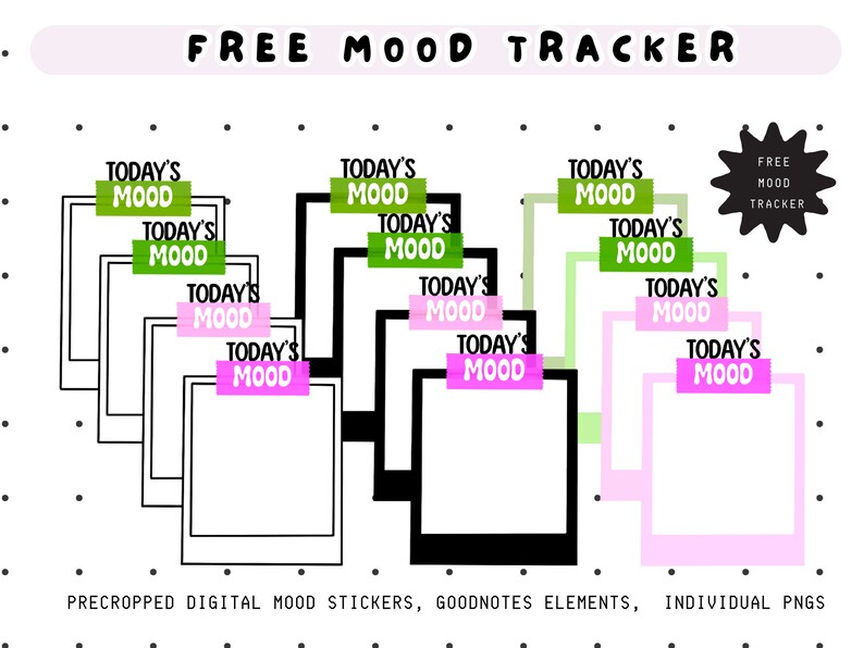 Digital Mood Tracker Stickers for Goodnotes Digital Planners - Etsy