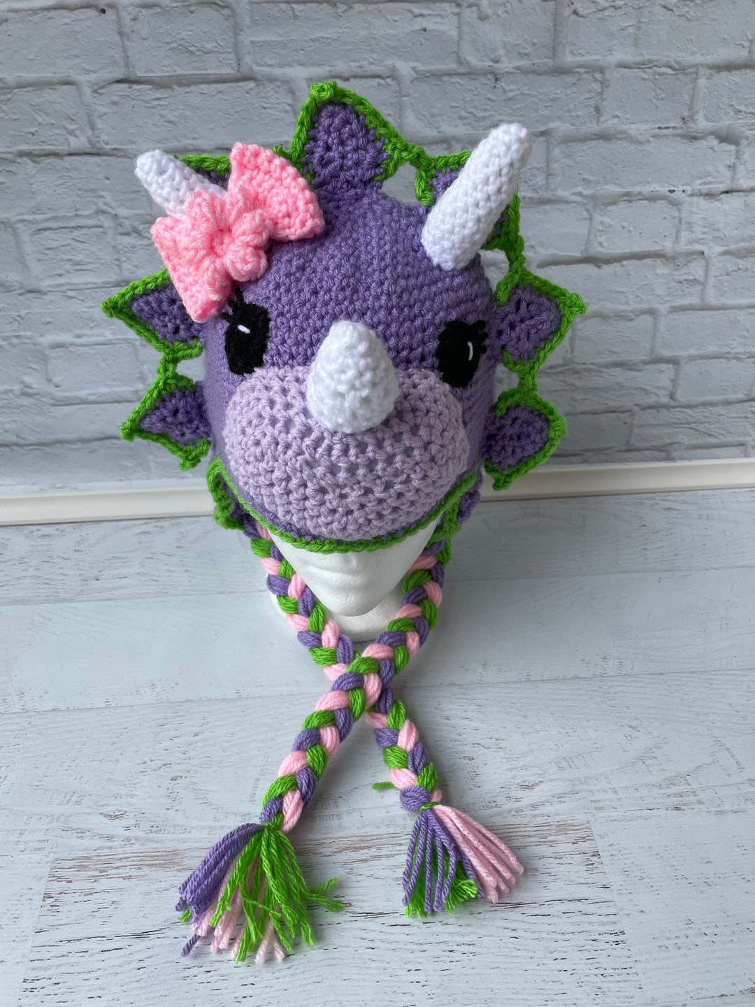 Prehistoric Hat Triceratops Hat Dinosaur Hat Prehistoric Hat Crochet ...