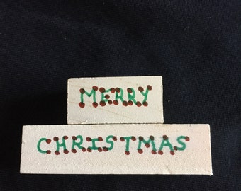 Miniature Merry Christmas Wooden and Painted Sign - Etsy