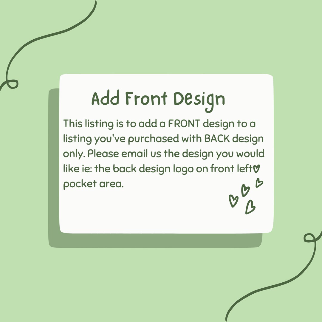 Extra Add in Front Design - Etsy
