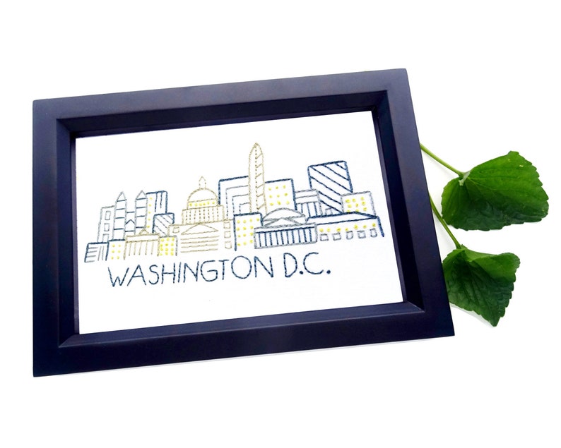 Washington DC Hand Embroidery Pattern City Skyline Embroidery | Etsy