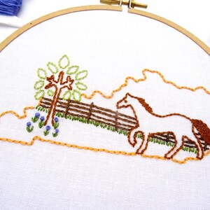 Kentucky Hand Embroidery Pattern, State Wall Art & Horse Design - Etsy