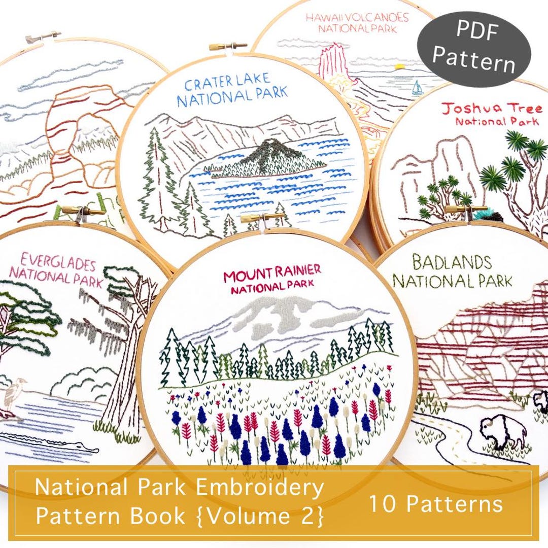 National Park Embroidery Pattern Collection: Arches, Joshua Tree ...