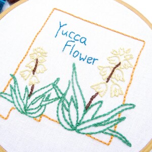 New Mexico State Flower Hand Embroidery Pattern PDF, Yucca Design - Etsy