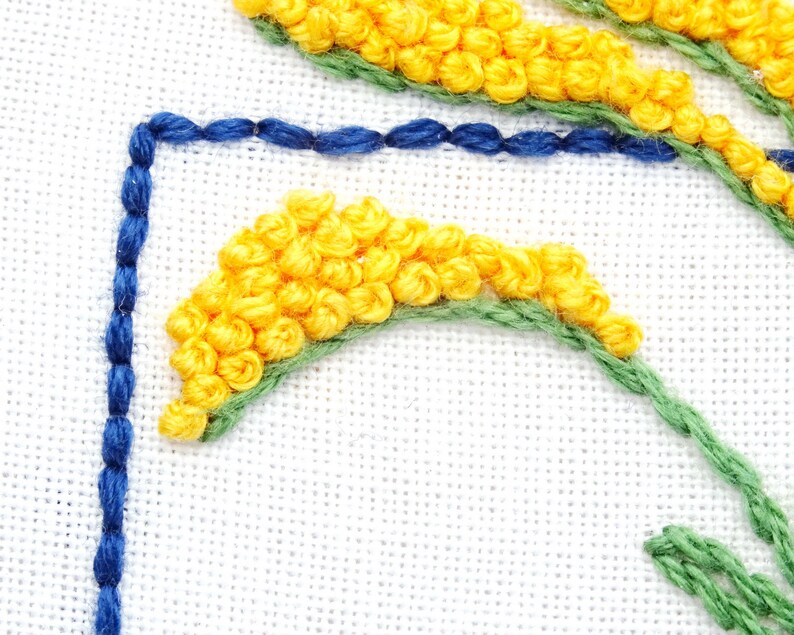 Nebraska Goldenrod Flower Hand Embroidery Pattern PDF Download - Etsy