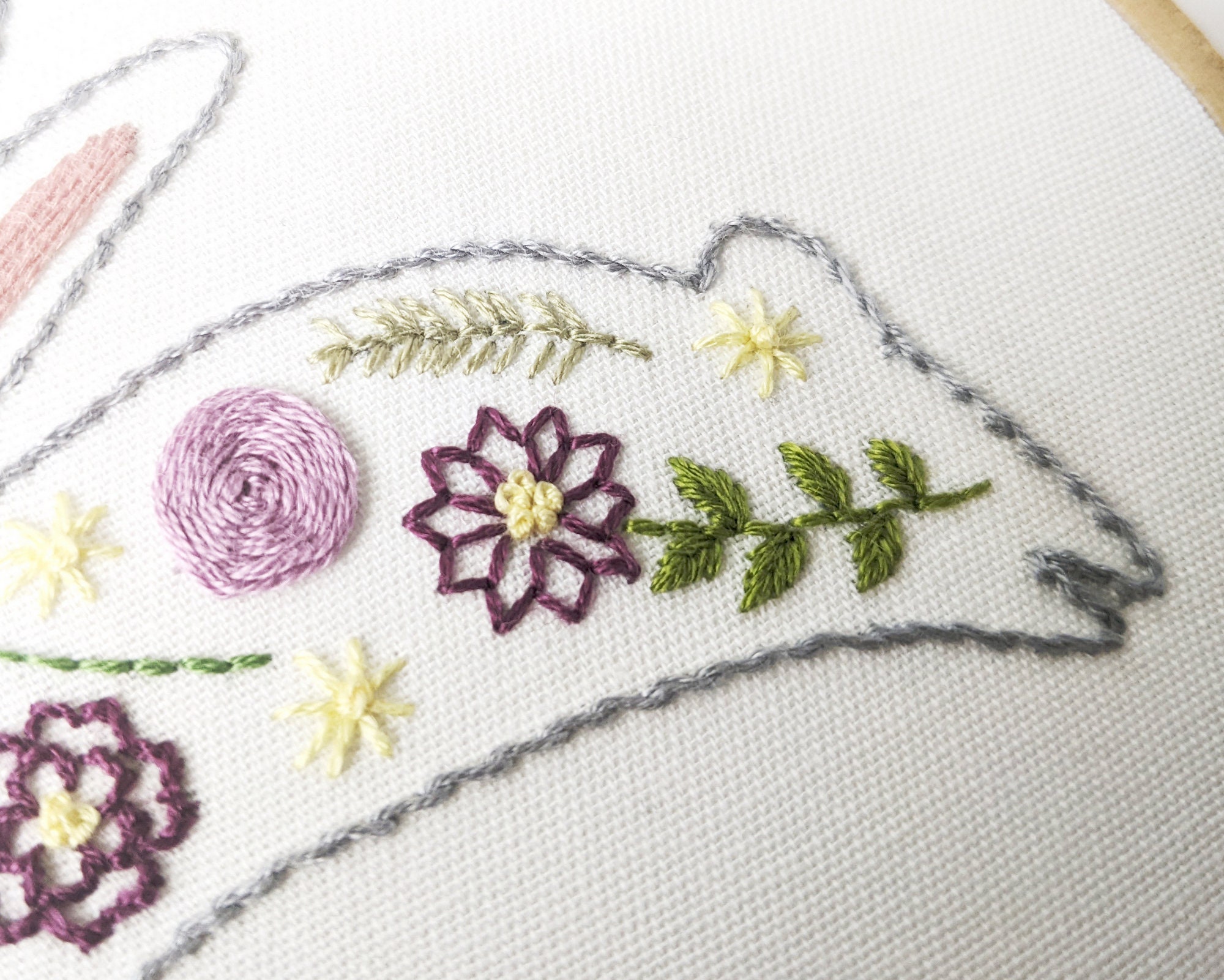 Easter Bunny Hand Embroidery Pattern & Floral DIY Gift - Etsy