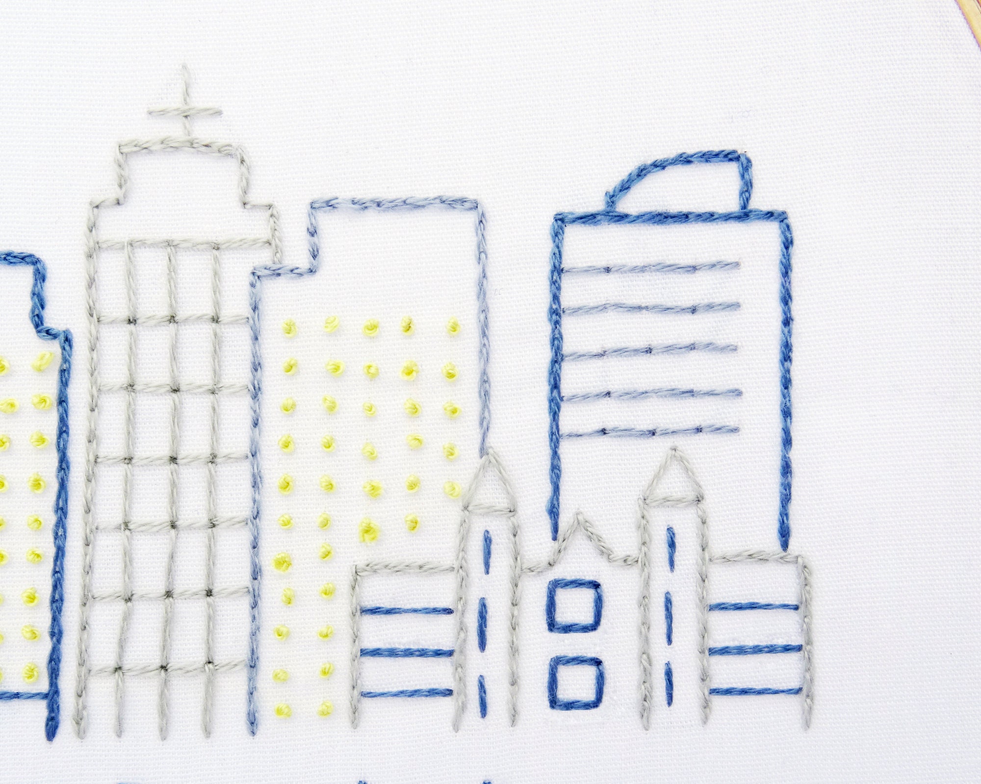 Amsterdam Skyline Hand Embroidery Pattern City Skyline | Etsy