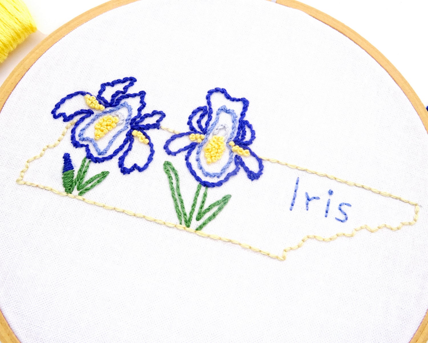 Iris Flower Hand Embroidery Pattern, Tennessee State Design PDF ...